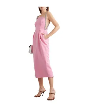 Rebecca Vallance Pleated Taffeta Midi Dress