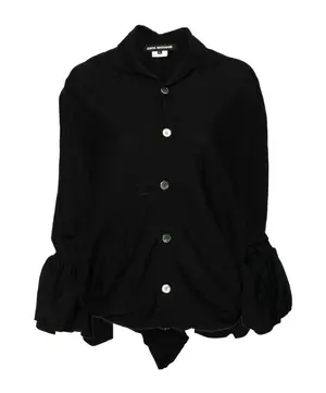 Junya Watanabe Ruffle-sleeve Cardigan - Black