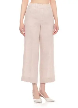 D.exterior Elastic-waist Wide-leg Pants