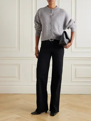 FRAME Cropped Knit Cardigan