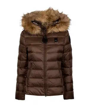BLAUER. Faux-fur Trim Quilted Jacket - Brown