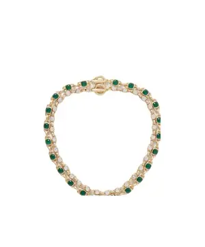 Assouline The Jeweled Link Set Of Two Gold-tone Crystal Necklaces - Yellow
