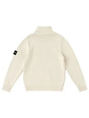Stone Island Cotton Blend Knit Turtleneck Sweater