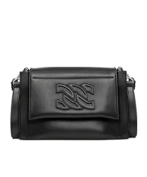 Casadei Logo Embossed Shoulder Bag - Black