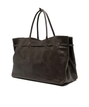 MARGESHERWOOD Leather Handbag With Clasp Closure
