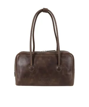 MARGESHERWOOD Double Handle Handbag - Washedbrownpullup