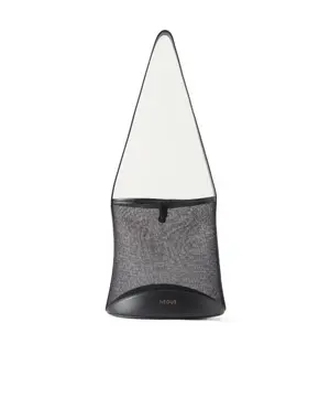 NEOUS Leather-trimmed Mesh Bucket Shoulder Bag