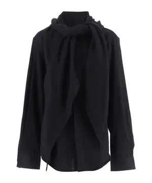 ALAINPAUL Draped Scarf Detail Shirt