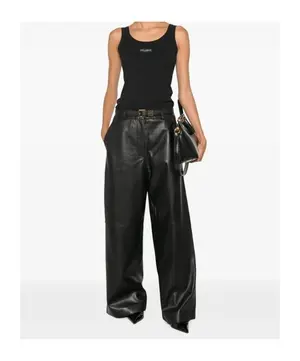 P.a.r.o.s.h Wide-leg Leather Trousers