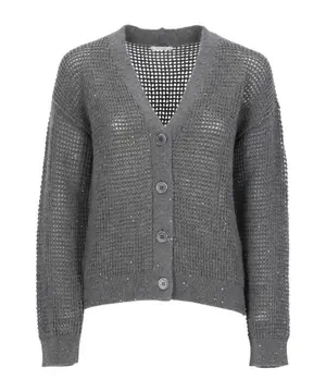 Peserico Perforated Sequined Cardigan