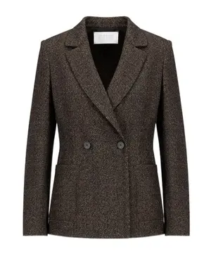 Harris Wharf London Double-breasted Blazer - Brown
