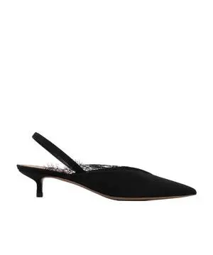 NEOUS Sling-back Suede Mules - Black