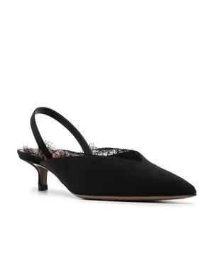 NEOUS Sling-back Suede Mules - Black