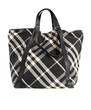 Burberry Two-color Leather Handbag - Black