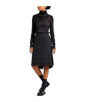 MAISON MARGIELA Minimalist Wool Satin Pencil Skirt