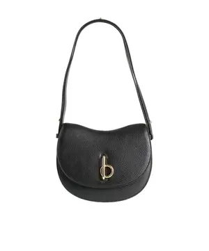 Burberry Leather Saddle Bag - Black