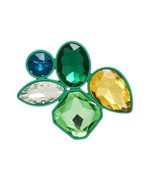 Max Mara Plastic Brooch - Green