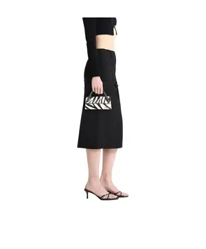 Jacquemus Zebra Print Flap Bag - Black