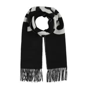 Jacquemus Two-color Wool Scarf - Black