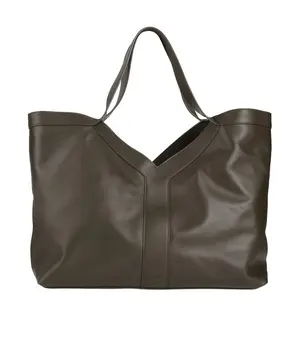 Saint Laurent Leather Shopper Bag - Green