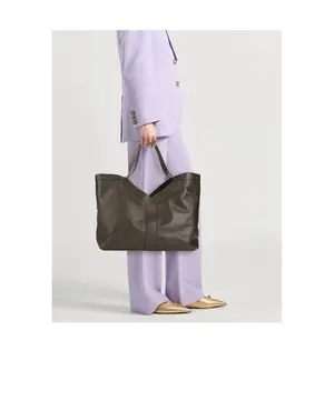 Saint Laurent Leather Shopper Bag - Green