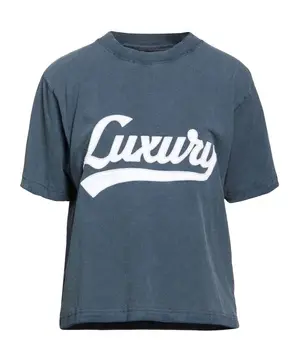 Balenciaga Minimalist Solid-color Short-sleeve T-shirt - Blue