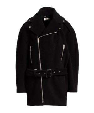 Saint Laurent Minimal Long-sleeve Wool Coat
