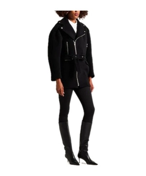 Saint Laurent Minimal Long-sleeve Wool Coat