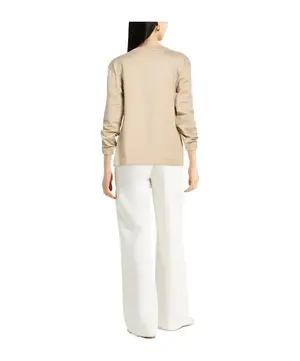 Max Mara Solid Long Sleeve Sweatshirt - Sand-colored