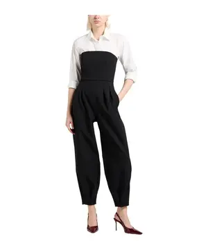 Max Mara Solid Strapless Crepe Jumpsuit