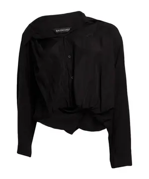 Balenciaga Solid Color Long-sleeve Shirt - Black