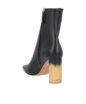 Chloé Minimal Square-toe Ankle Boots - Black
