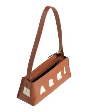Marni Letter Print Shoulder Bags - Brown