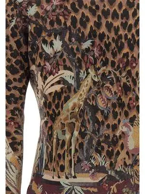 Etro Leopard-print Floral-intarsia Cardigan
