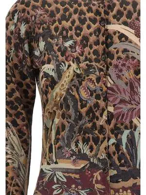 Etro Leopard-print Floral-intarsia Cardigan
