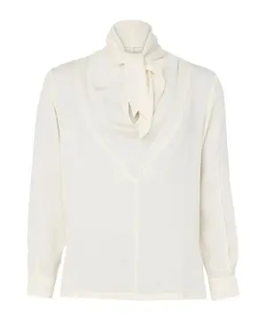 Max Mara Blouse With Pussycat Bow - White