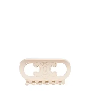 Celine Maillon Triomphe Hair Claw In Acetate And Steel - Ivory