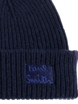 Paul Smith Ribbed Knit Beanie Hat