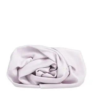 Burberry Solid Color Leather Clutch Bag - White