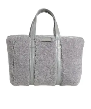 Balenciaga Shearling Tote Handbag