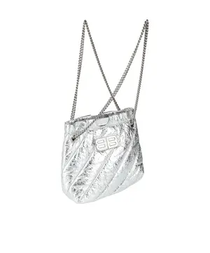 Balenciaga Metallic Quilted Logo Handbag