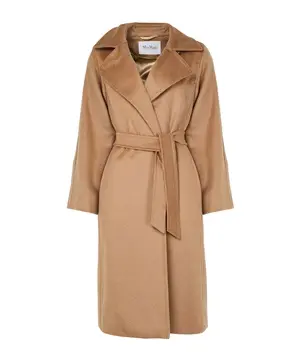 Max Mara Long Belted Coat - Nude