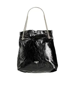Balenciaga Large Patent Leather Tote Bag - Black