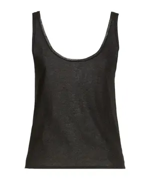 Saint Laurent Metallic Knit Sleeveless Top