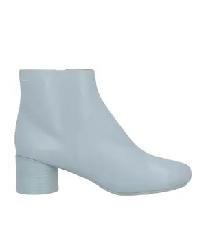 MAISON MARGIELA Minimalist Square Toe Leather Ankle Boots - Gray