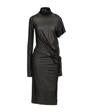 MAISON MARGIELA Solid Color Short-sleeve Turtleneck Dress
