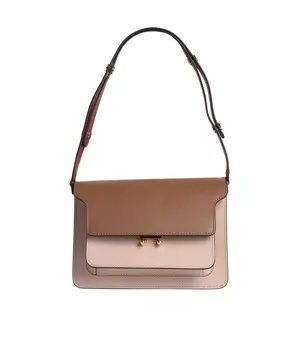 Marni Multicolor Leather Medium Flap Bag - Brown