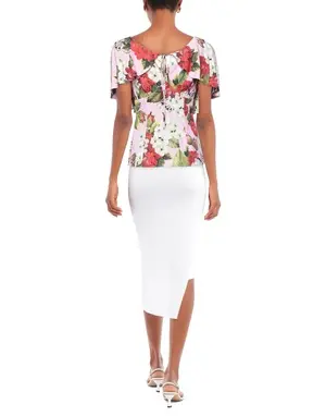 Dolce & Gabbana Floral Short-sleeve Bow Top