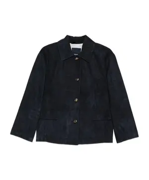Max Mara Long-sleeved Leather Jacket