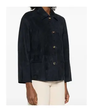 Max Mara Long-sleeved Leather Jacket